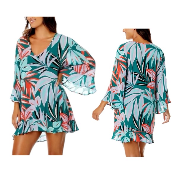 Anne Cole | Swim | Ann Cole Tropical Flounce Tunic Coverup Xl Xxl Nwt ...